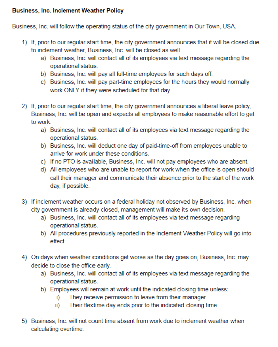 Creating An Inclement Weather Policy: A Step-By-Step Guide - Sling